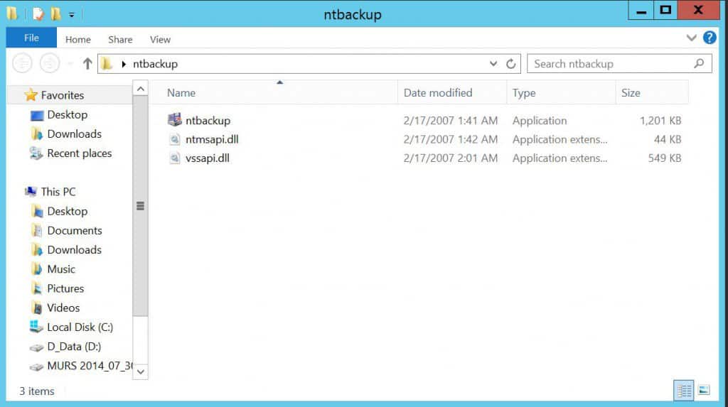 Restoring .bkf Files to Server 2008 and 2012